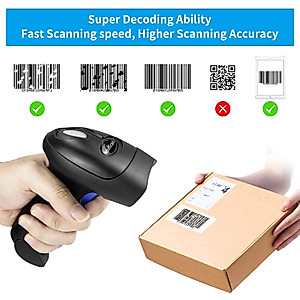 NetumScan Bluetooth Barcode Scanner with Stand, 3-in-1 Handheld Automatic 1D Barcode Reader CCD Bar Code Scanner for Computer, Tablet, iPhone, iPad, Android (Bluetooth)