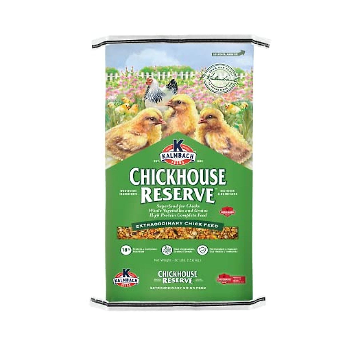 Kalmbach Feeds Chickhouse Reserve 18% Whole Grain Complete Feed for Chicks, 30 lb