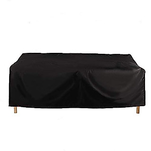 Patio Sofa Cover, Durable Water Resistant Outdoor Indoor Furniture Cover with Upgrade Air Vent Black 93x40x35in