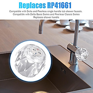 Shower Faucet Handle Replacement, Shower Knob Kit Hot and Cold Bathroom Faucet Knobs Replacement Bathtub Knobs for Delta Peerless