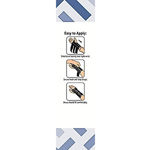 Amazon Brand - Solimo Copper Wrist Splint, Right Hand, One Size, Black