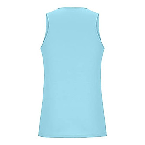 NaRHbrg Palm Tree Tanks Tops for Mens Cool Printed Graphic Sleeveless Tank Top Muscle Shirt for Workout Gym Jogging Blue