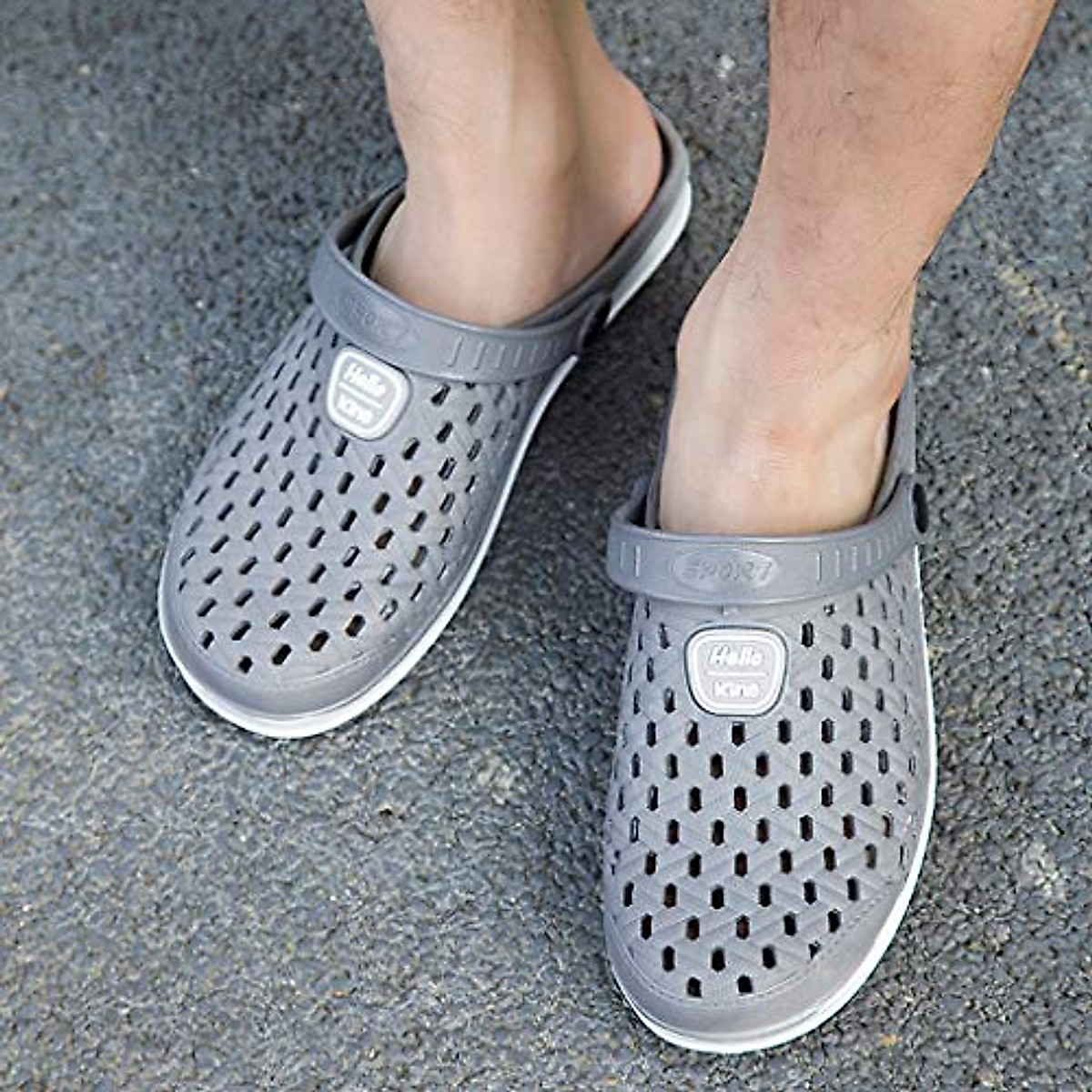 KANGMOON Mens Mesh Sandals Garden Clog Shoes Breathable Outdoor Slippers Lightweight Walking Sandals