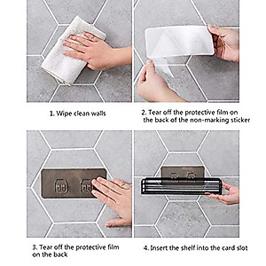 Bathroom Shelf, Adhesive Corner Shower Free Punching, Used for Shower Room Organization and Kitchen Storage