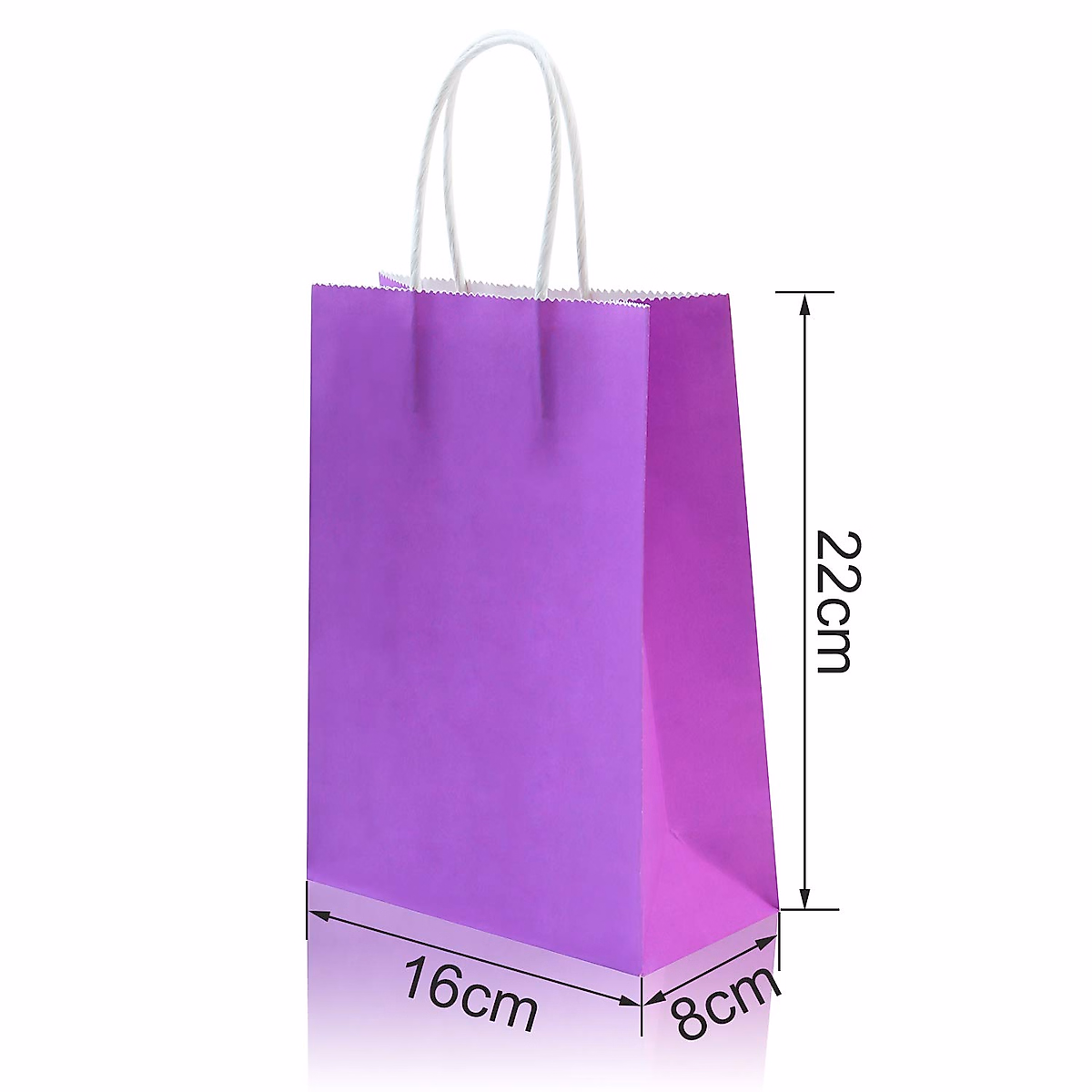 Cooraby 20 Pieces Kraft Paper Bags Party Favor Bags Craft Paper Bags with Handle for Birthday, Baby Shower, Wedding and Party Celebrations (Light Blue, Light Purple, Pink)