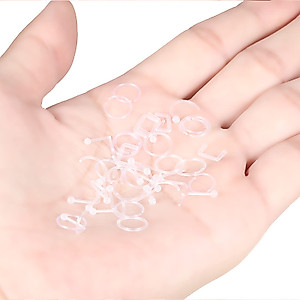 Oveta Clear Piercing Retainers Flexible Bioflex 14G 16G 20G Nose Belly Button Ring Lip Labret Piercings Retainer Eyebrow Tongue Barbells Cartilage Tragus Earrings Retainer (40pcs)