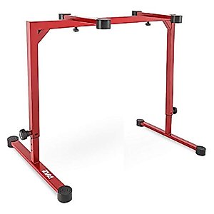 Pyle Universal Keyboard Heavy-Duty Electronic Organ Holder Rack Portable Piano Stand w/Adjustable Height and Width, Protective Rubber Discs