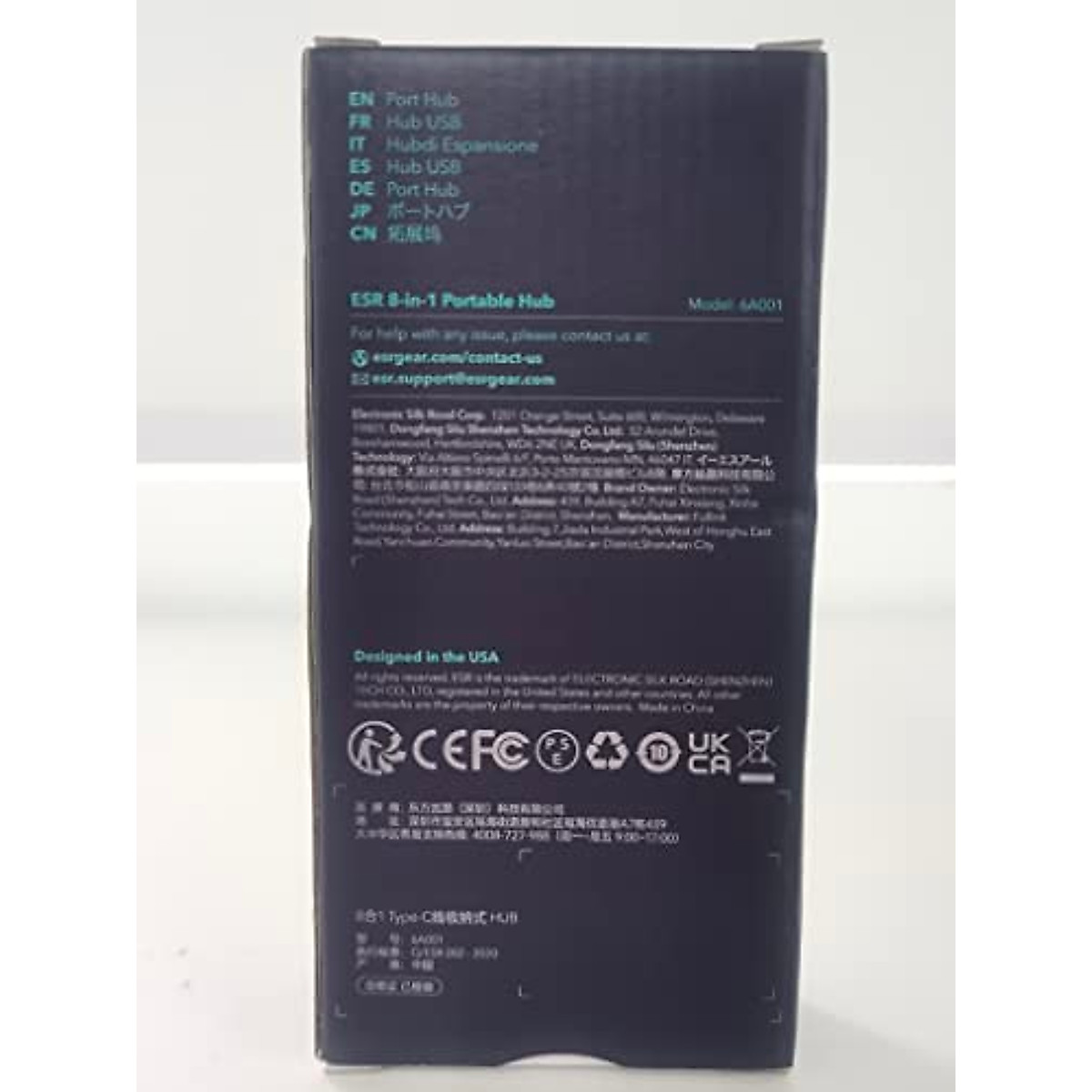 ESR 8-in-1 Portable Hub, USB-C Hub with Gigabit Ethernet, 4K@30Hz HDMI, 100W PD, 2 USB 3.0 Ports, 1 USB 2.0 Port, SD Card Reader, Compatible with iPad 10/Pro 11/12.9, MacBook Pro, and USB-C Devices