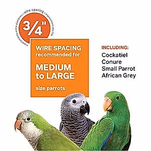 Prevue Hendryx Square Roof Parrot Cage, Black (SP25217B/B)