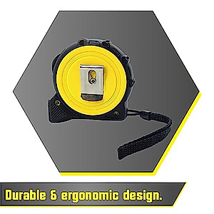 Bullseye 25 Ft Tape Measure with Magnetic Hook - Double-Sided Tape Measures with Imperial & Metric Measurements - Retractable Measuring Tapes with Fractions by Daily Living Products