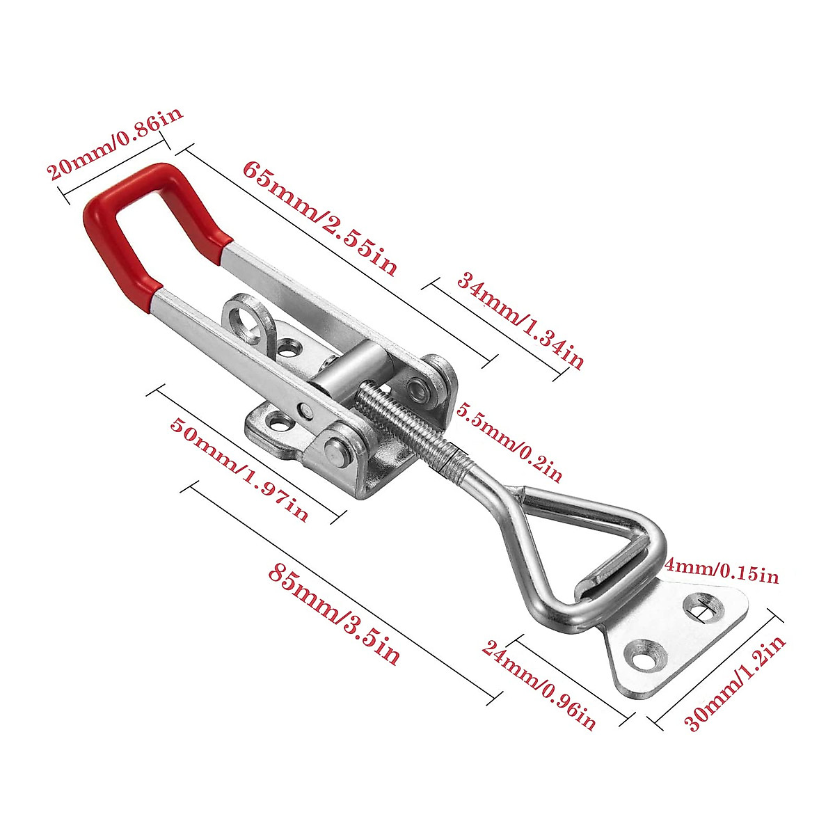 Accessbuy Toggle Latch Clamp 4002 Style,550Lbs Holding Capacity,Toggle Latches with Lock-Hole,Adjustable Heavy Duty Medium Latch for Smoker lid,ToolBox Cases and More (5.7inch)