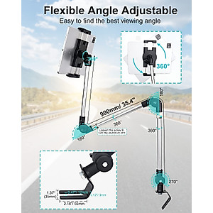 Aozcu Car or Truck Seat Rail Tablet Mount, 35" Metal Floor Seat Bolt Tablet Holder with 1/4" Adapter for Camera, Flexible Phone Stand for iPad 12.9 Air Mini, Galaxy Tabs, DSLR, 4-13'' Tablets