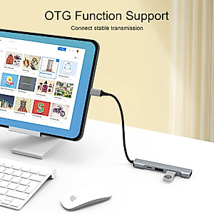 Lightning to USB Hub [Apple MFi Certified] 4-in-1 USB OTG Hub with 3 USB 3.0 Port and Fast Charging Port for iPhone/iPad Compatible with USB Microphones/USB Flash Drive/Keyboard/Mouse/USB Sound Card