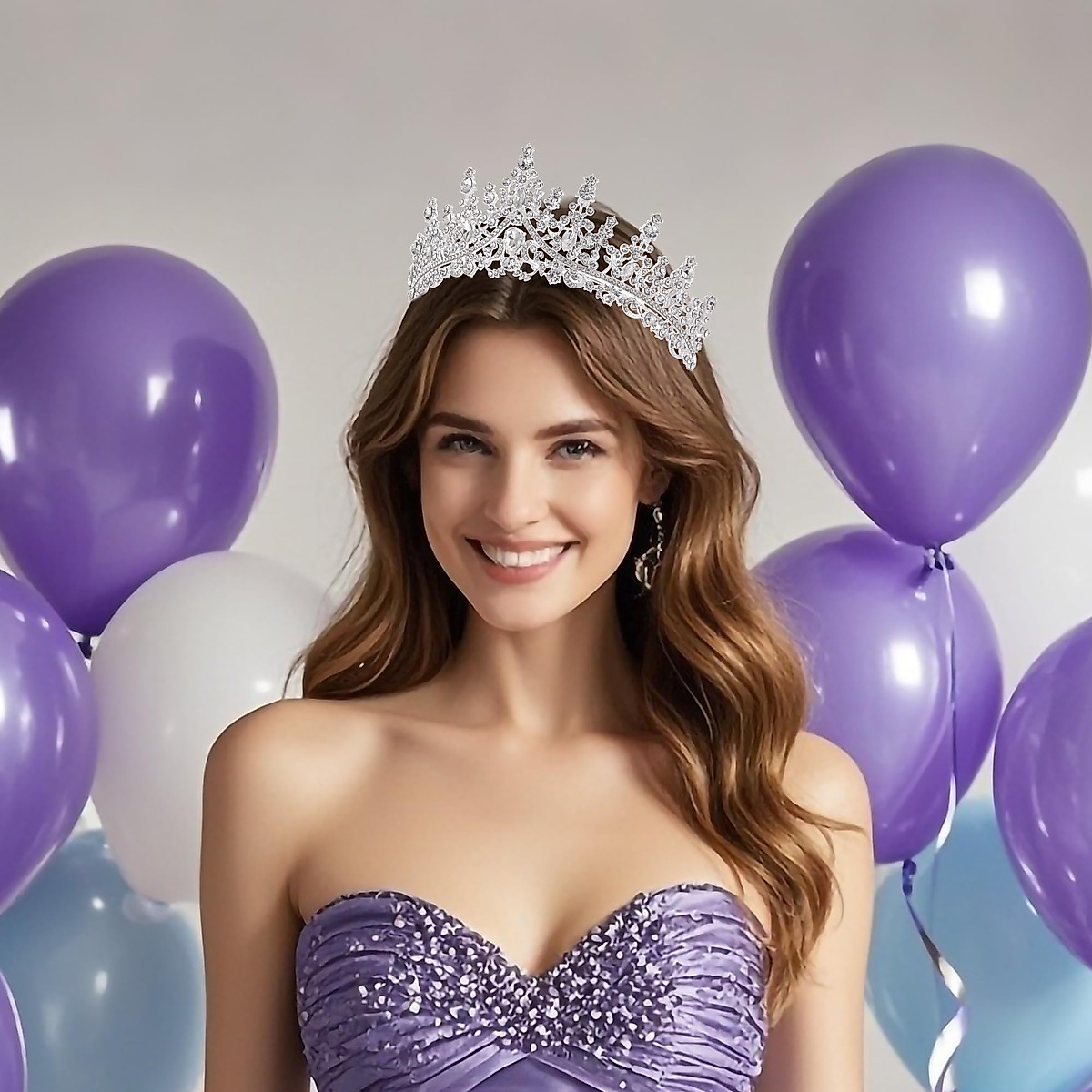 Kamirola Silver headbands for women Wedding Crystal Tiaras and Crowns for Women,Queen Crown,Rhinestone Princess Bridal Birthday Party Prom Halloween Quinceanera Pageant Christmas