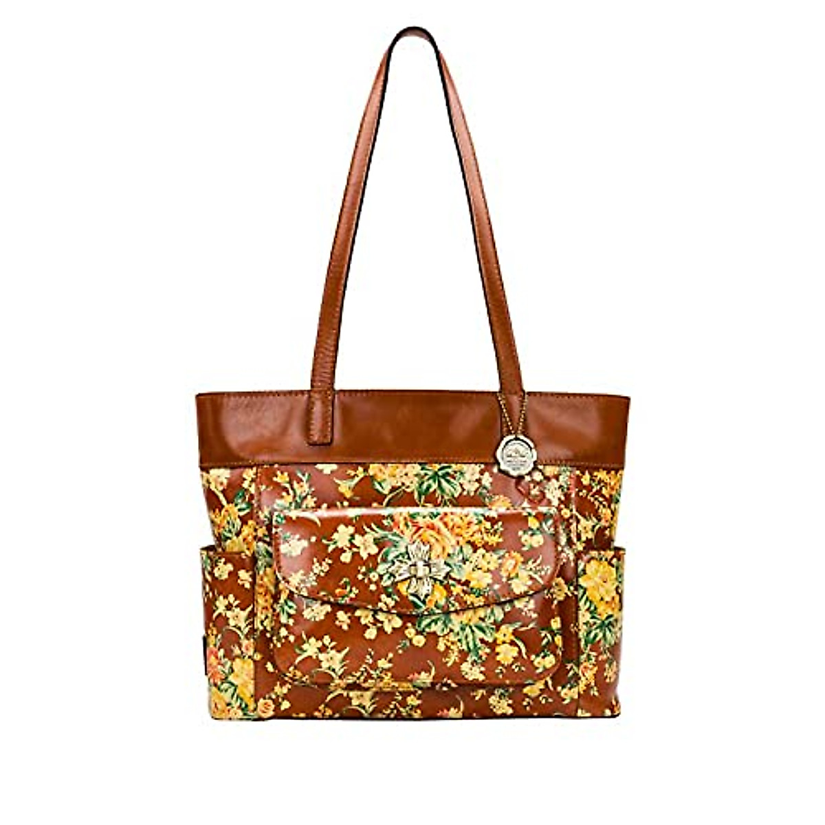 Patricia Nash Alviano Leather Shopper Tote - Vintage Botanical Garden