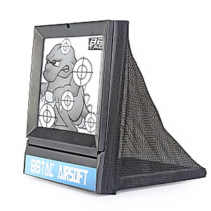 BBTac Airsoft Target with Trap Net Catcher, Stand and Paper Target, for Airsoft Gun Training Shooting BB Pellets Indoor Outdoor