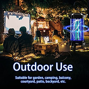 Petoor Bug Zapper Outdoor, 4250V 18W Mosquito Zapper Outdoor with Long Power Cord, Waterproof Electric Insect/Fly Trap Zapper Killer for Home Backyard Garden Patio - Black