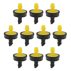 uxcell Pressure Compensating Dripper 5GPH 20L/H Emitter for Garden Lawn Drip Irrigation with Barbed Hose Connector Plastic Yellow 20pcs