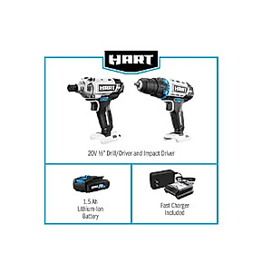 Hart 20v drill and impact driver kit