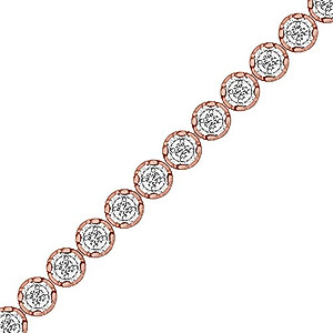 Beyond Brilliance 1.00 Carat Round Natural Diamond Bracelets for Women | Rose Gold-plated Sterling Silver Tennis Bracelet | Fine Jewelry for Her | Timeless Design | Gift Box Included