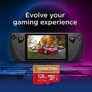 [5-Yrs Free Data Recovery] Gigastone 128GB Micro SD Card, 4K Game Pro, MicroSDXC Memory Card for Nintendo-Switch, GoPro, Action Camera, DJI, UHD Video, R/W up to 100/50MB/s, UHS-I U3 A2 V30 C10