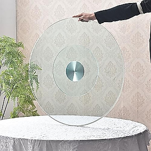 Dxcaicc Dining Table Glass Turntable,Glass Lazy Susan Turntable Dining Table,Round Tempered Glass with Silent Bearing centerpieces,Steady Swivel Dining Table Glass Serving Tray,80cm