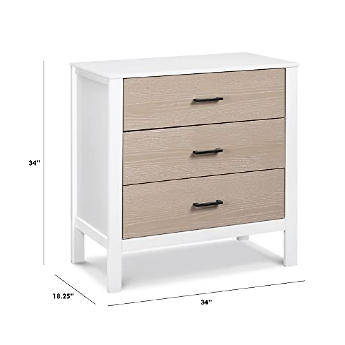 Carter's by DaVinci Radley 3-Drawer Dresser in White & Coastwood