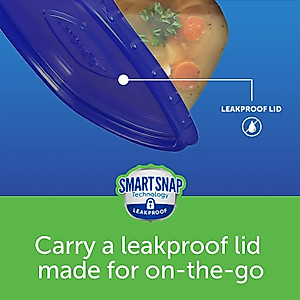 Ziploc Food Storage Meal Prep Containers with Smart Snap Technology, Rectangle, 1.5 QTS, 2 Count, Pack of 3, Clear