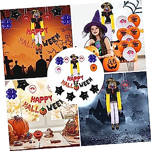Abaodam 1 Set Set halloween balloon combination letter ballons halloween Party Supplies Halloween Star balloon black balloon Happy Halloween Balloon wreath Ladies skeleton Aluminum film