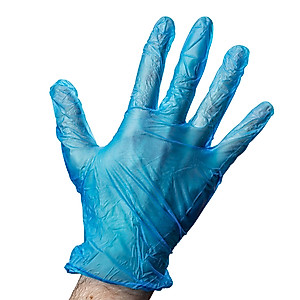 100 Count Blue Vinyl Disposable Gloves Small Cleaning Plastic General Purpose Gloves Latex Free