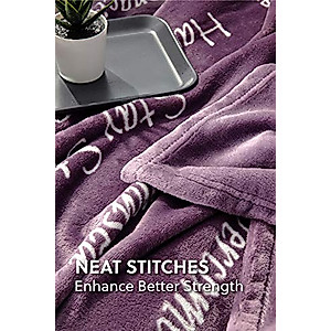Bedsure Get Well Soon Gifts for Women - After Surgery Blanket, Sympathy Gift for Men Hug Soft Fleece Healing Blanket for Breast Cancer - Purple 50x60 Inch