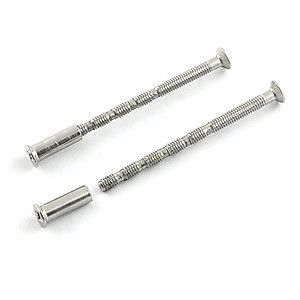 PZRT 4 Set Door Handle Hardware Lever Handle Screws Connecting Bolts & Sleeves Phillips Drive Flat Countersunk Head Fixing Cutting Slot Articulated Screw M4x60mm