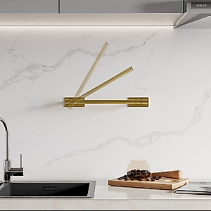 WZRUA Paper Towel Holder Under Cabinet, Self Adhesive Paper Towel Holder or Wall Mount Paper Towel Holder for Kitchen Bathroom Organization SUS304 Stainless Steel Square Base (Gold)