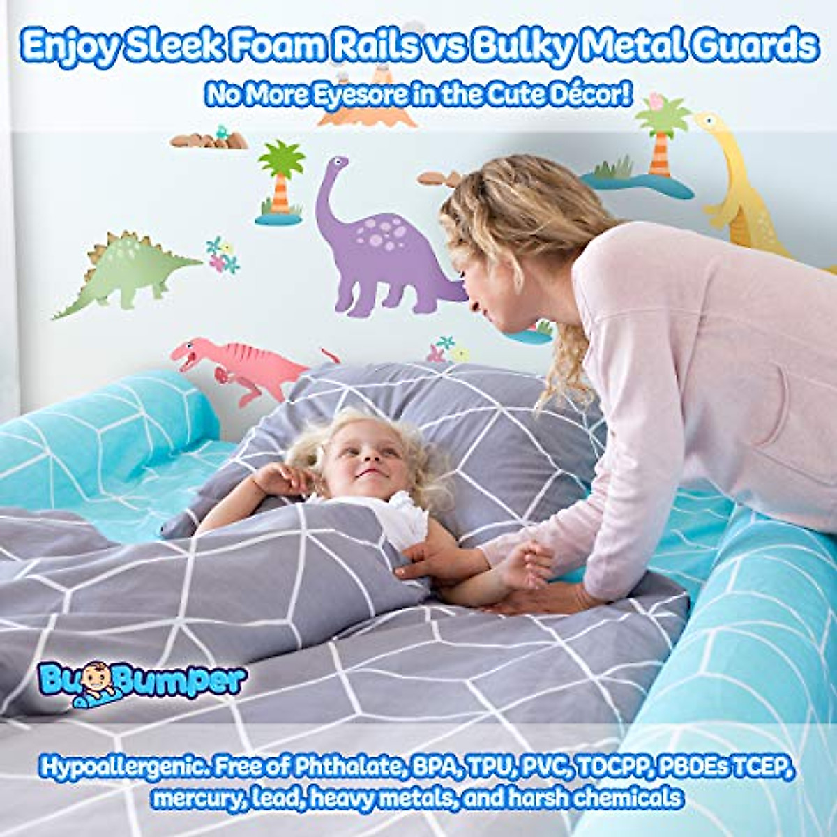Extra Long Bed Rail Bumper for Toddler | Soft Foam Bed Bumper for Kids | Baby Bed Guard | Child Bed Safety Side Rail | Designed to fit Twin, Full, Queen & King Size Beds