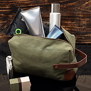 Vetelli Vintage Canvas Toiletry Bags, Travel In Style, Waterproof Canvas Dopp Kits, Durable (Marco)