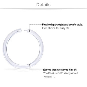 SCERRING 16G Septum Jewelry Retainer Bioflex Flexible Clear Acrylic Clicker Nose Hoop Ring Cartilage Daith Tragus Rings Body Piercing Jewelry 24PCS