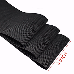 Knit Elastic 3 Inch Wide Black Heavy Stretch High Elasticity Knit Elastic Band 3 Yards