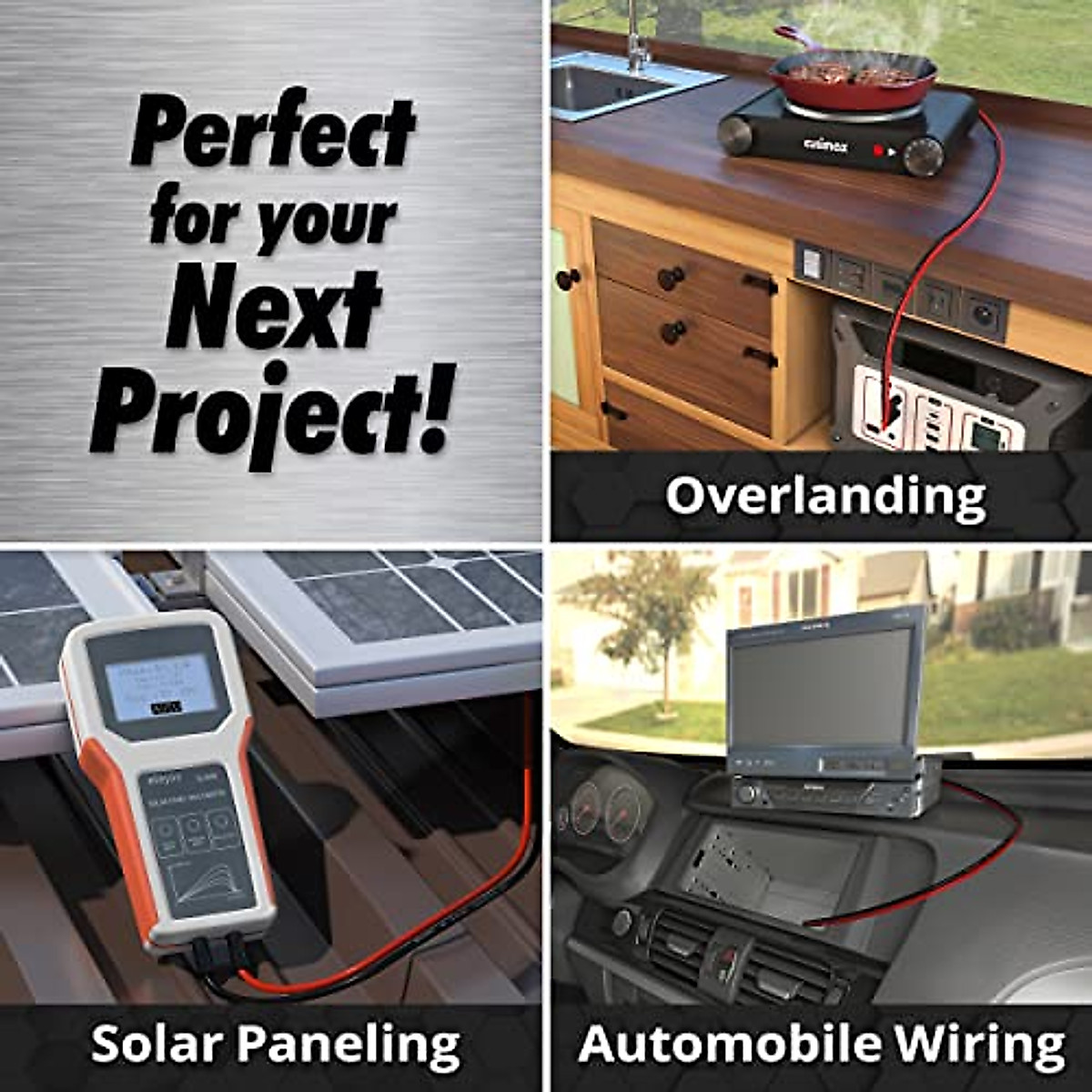 InstallGear 10 Gauge Wire (50ft) Copper Clad Aluminum CAA - Primary Automotive Wire, Car Amplifier Power & Ground Cable, Battery Cable, Car Audio Speaker Stereo, RV Trailer Wiring Welding Cable 10ga