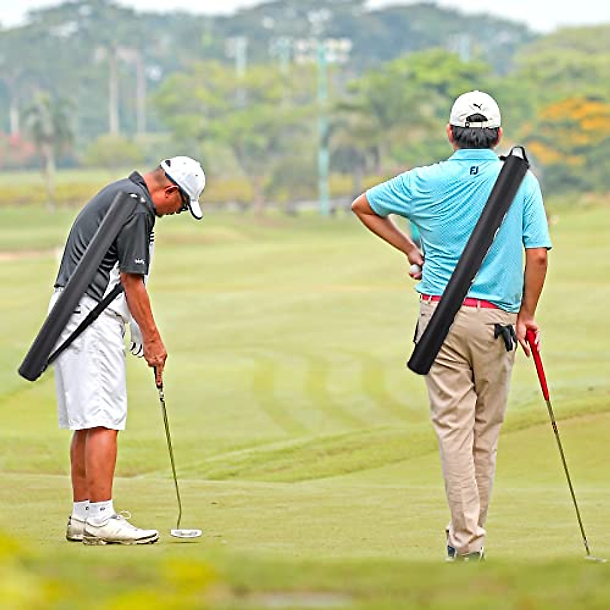 Carabmer Golf Bag Beer Sleeve - Golf Cooler Bag Holds 6，7Cans of Beer or 2 Bottles of Wine,Golf Accessories for Men and Women (Black)