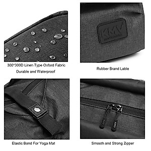 Y.U.M.C. Travel Yoga Gym Bag for Women, Carrying Workout Gear, Makeup, and Accessories, Shoe Compartment and Wet Dry Storage Pockets(Large,Black)