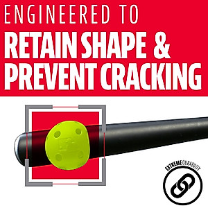 Franklin Sports Plastic Baseballs - Indestruct-A-Ball Plastic Batting Practice Baseballs - Plastic Training Balls - MLB Official Size - Yellow - 6 Pack