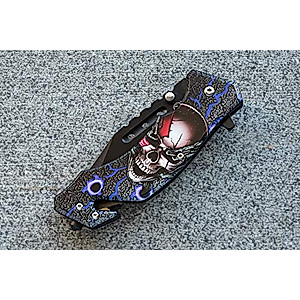 SE Spring Assisted Clip Point Folding Knife with Howling Wolf Design - KFD20023-8