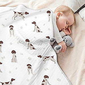 Swaddle Blanket German Shorthaired Pointer Cotton Blanket for Infants, Receiving Blanket, Lightweight Soft Swaddling Blanket for Crib, Stroller, Nursery Blankets, Puppy, 30x40 in
