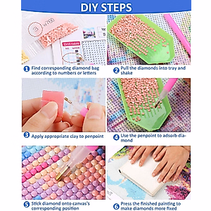 Christmas Night Diamond Art Painting Kits,Christmas Tree Diamond Art Kit for Adults,Winter Moon 5D Paint with Diamond Full Drill for Parents-Children Interrction,Wall Decor (Christmas 12x16 inch)