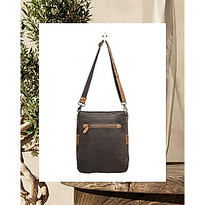 Myra Bag Blossom Print Upcycled Canvas & Leather Shoulder Bag S-1427