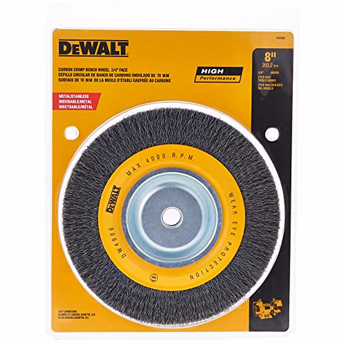 DEWALT Wire Wheel for Bench Grinder, Crimped Wire, 8-Inch