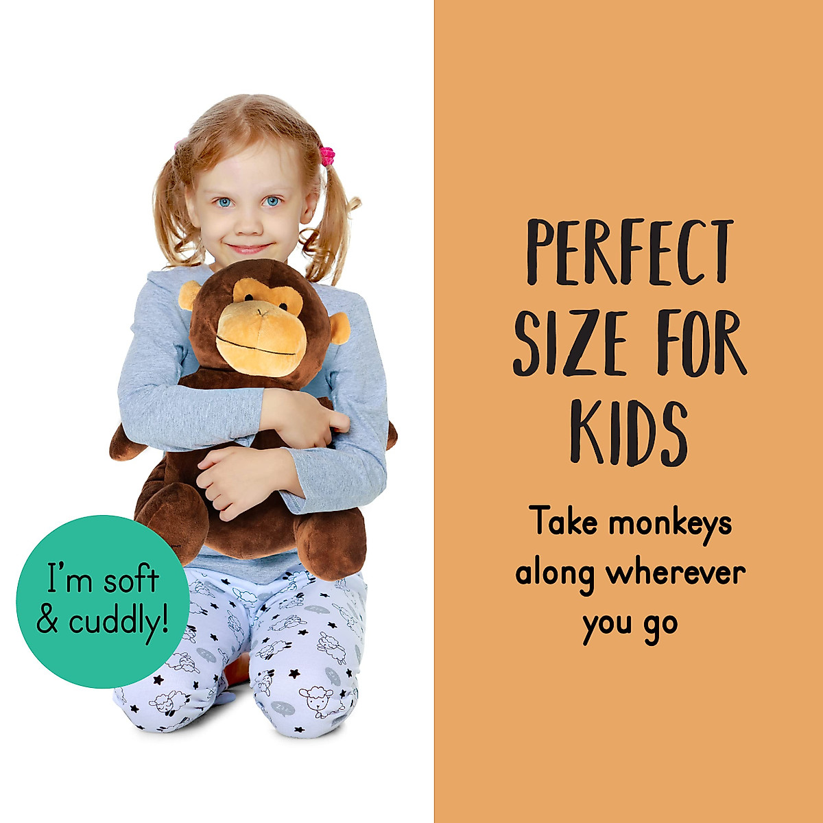 Talking Stuffed Mommy Monkey with 3 Baby Monkeys in her Tummy | Plush Monkey | Monkey Stuffed Animals | Stuffed Animal Family | Stuffed Animal Mom and Baby | Stuffed Animals for Ages 0+