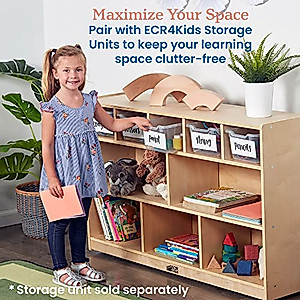 ECR4Kids Scoop Front Storage Bin, Multipurpose Organization, Clear, 5-Piece