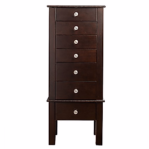 Alveare Home Helena Standing Jewelry Armoire, Espresso