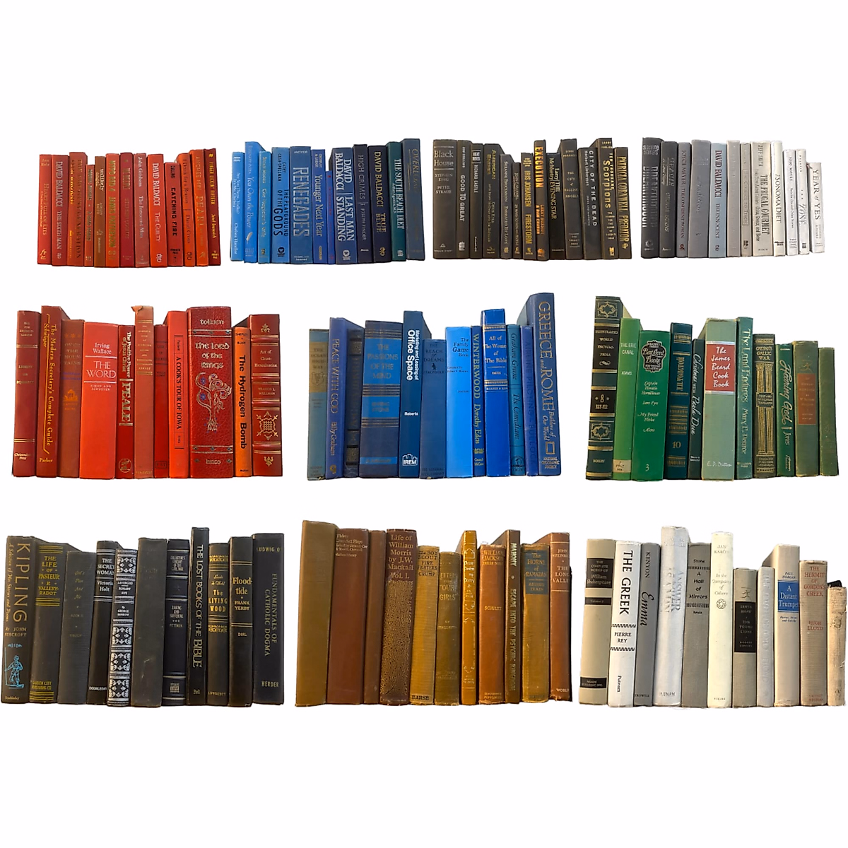 Antique Black Books by Color | Real Hardback Books Home Decor | Bulk Bundle of Decorative Hardcovers for Bookshelf Interior Design of Homes, Offices, Weddings, or Set Props